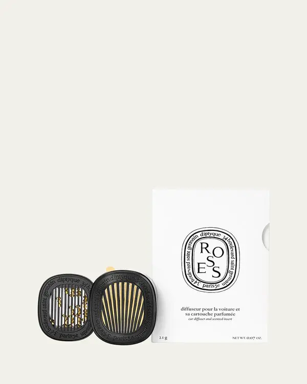 DIPTYQUE Roses Car Fragrance Diffuser And Refill Insert Set, 0.07 Oz