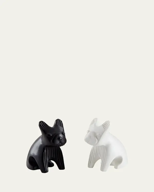 Jonathan Adler French Bulldog Salt & Pepper Shakers In & White - Black