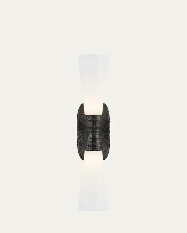 VISUAL COMFORT & CO. Utopia Large Double Bath Sconce Kelly Wearstler - Aged Iron