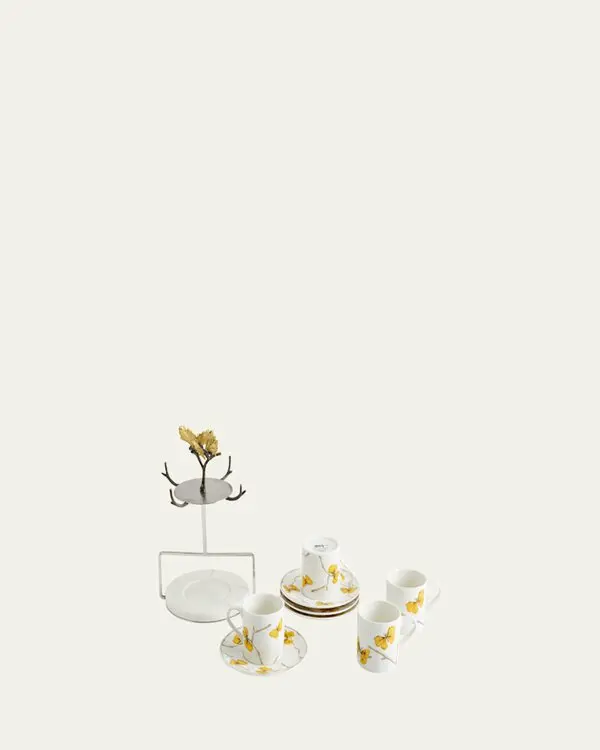 Michael Aram Butterfly Ginkgo Demitasse Set With Stand