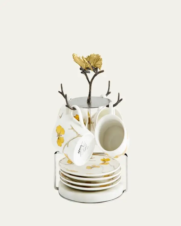 Michael Aram Butterfly Ginkgo Demitasse Set With Stand