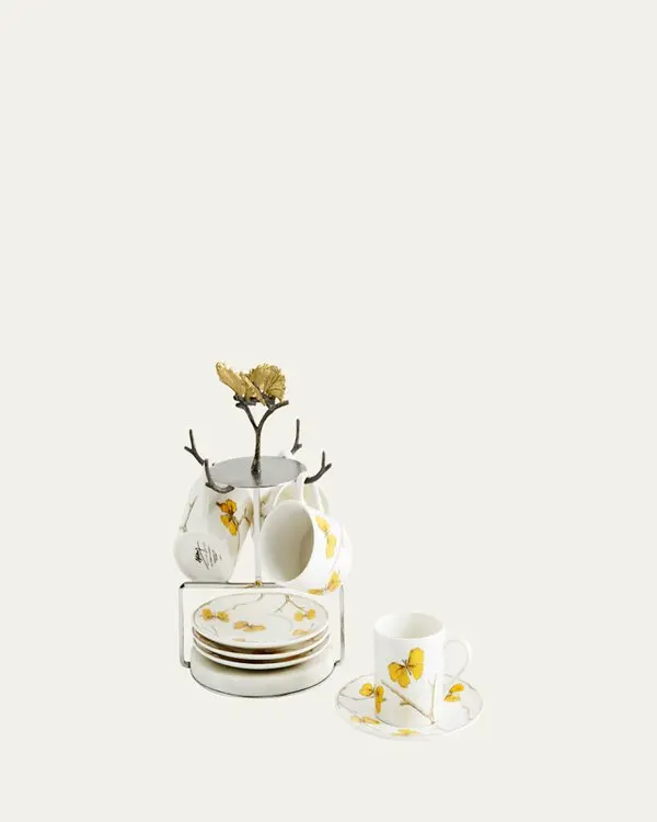Michael Aram Butterfly Ginkgo Demitasse Set With Stand