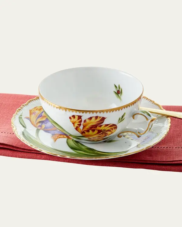 ANNA WEATHERLEY Old Master Tulips Teacup & Saucer - Multi