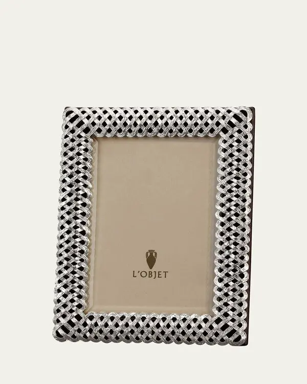 L'Objet Platinum Braid 5" X 7" Picture Frame - Multi