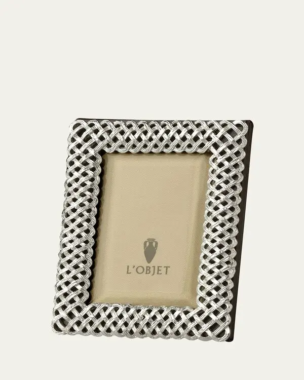 L'Objet Platinum Braid 2" X 3" Picture Frame - Multi