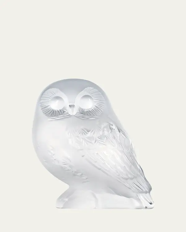 Lalique Shivers" Crystal Owl Figure
