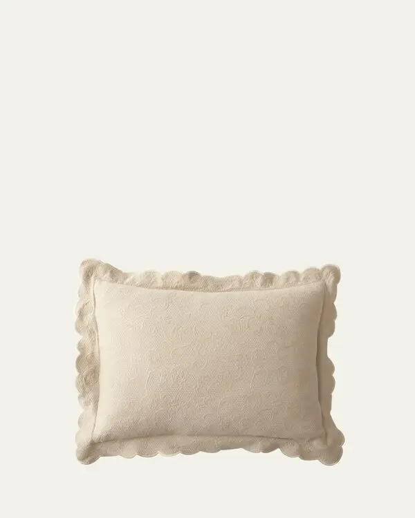 SFERRA Alice Floral Matelasse Boudoir Sham - Ivory