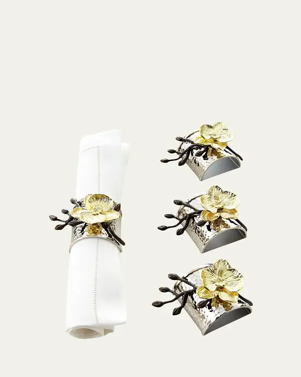 Michael Aram Four Orchid Napkin Rings - Gold