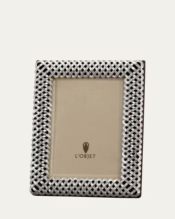 L'Objet Platinum Braid 4" X 6" Picture Frame