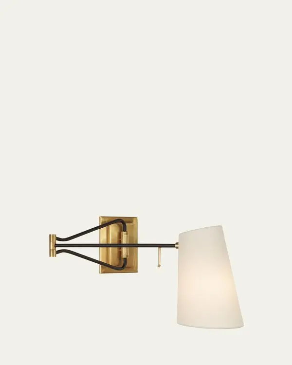 VISUAL COMFORT & CO. Keil Swing Arm Wall Light Aerin - Black And Gold