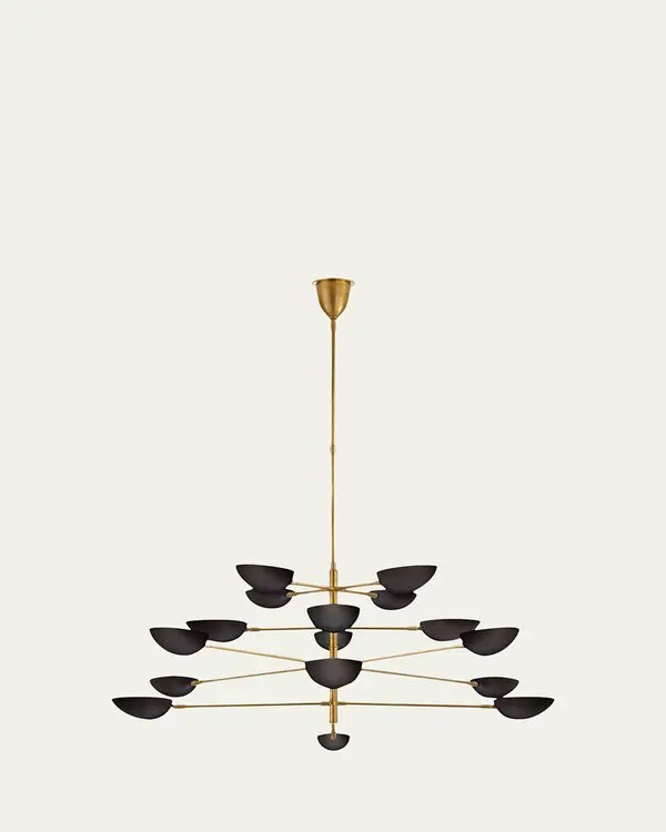 VISUAL COMFORT & CO. Graphic Grande Four Tier Chandelier Aerin - Black And Gold