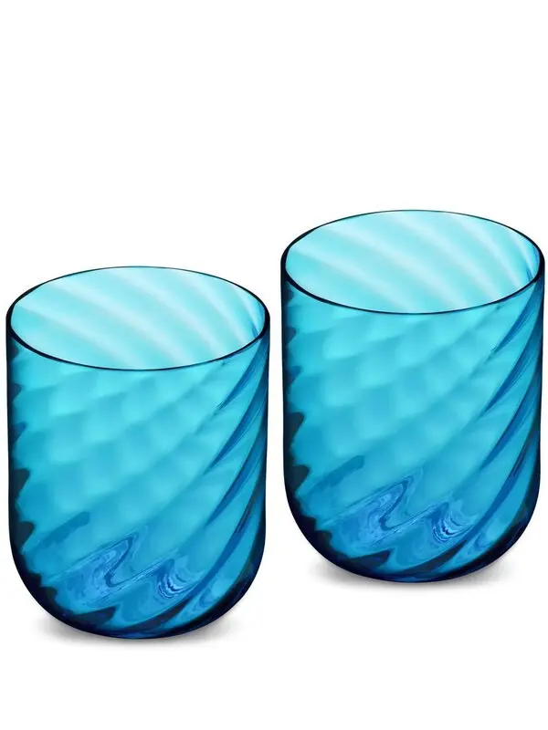 Dolce & Gabbana Hand-blown Murano Water Glasses - Blue