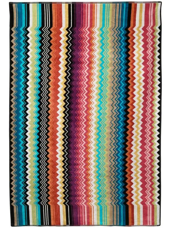 Missoni Zigzag-pattern Cotton Towel - Black