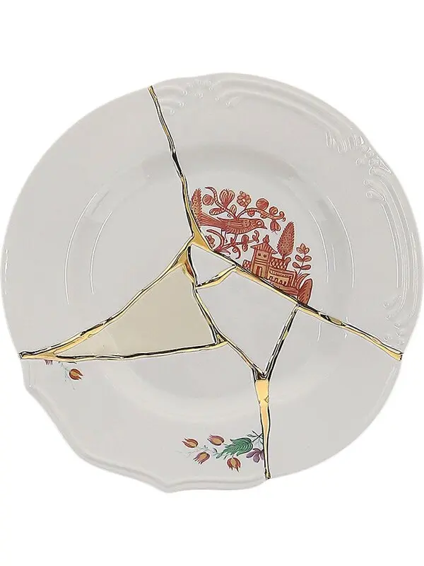 SELETTI Crack Detail Plate - White