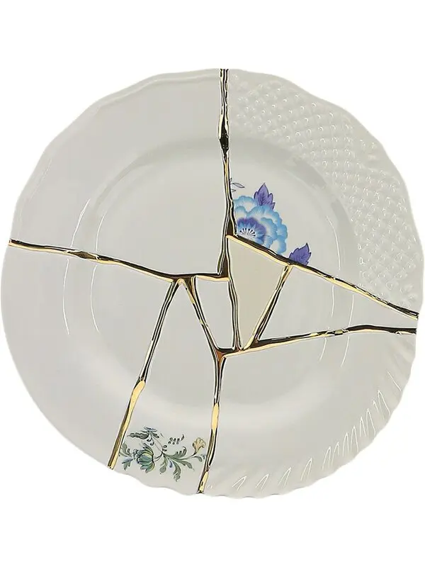 SELETTI Crack Detail Plate - White