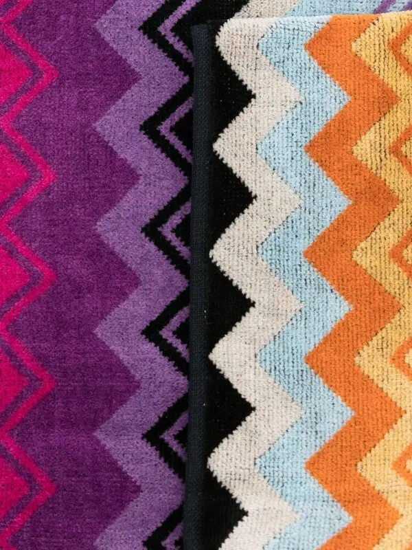 Missoni Zigzag-pattern Cotton Towel - Orange