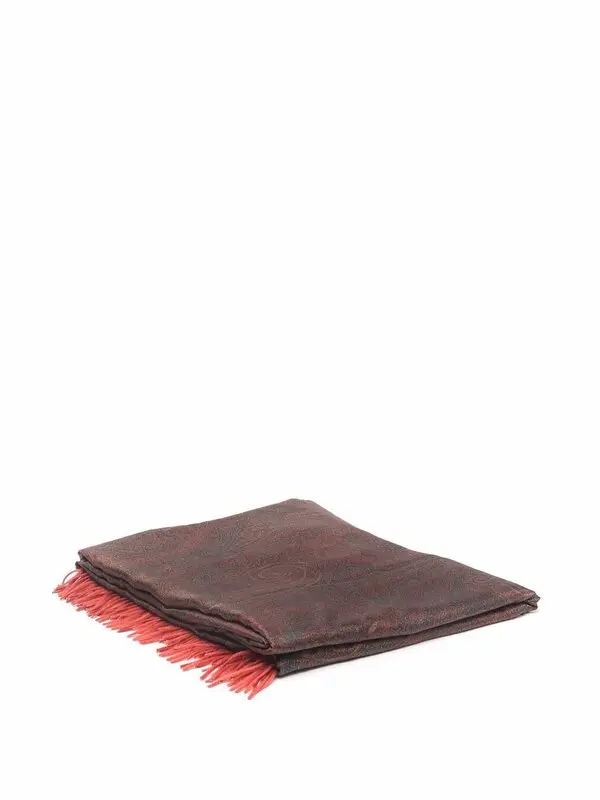 Etro Paisley-print Cashmere Throw - Orange