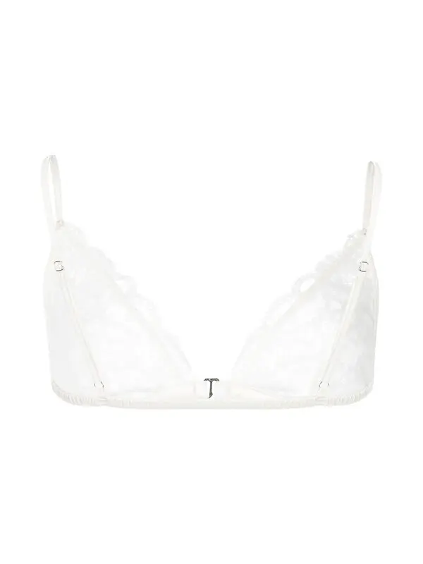 FLEUR DU MAL Charlotte Lace Triangle Bra - White
