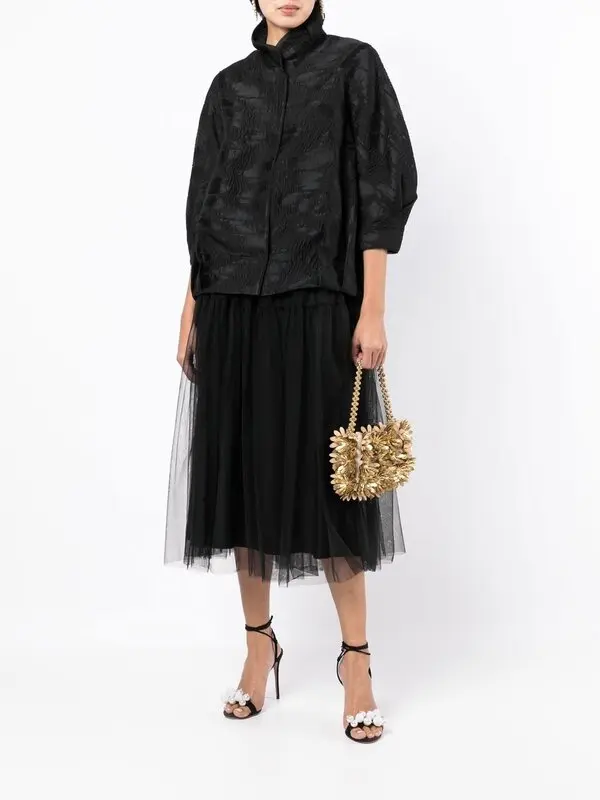 Shiatzy Chen Full Jacquard Stand-up Collar Jacket