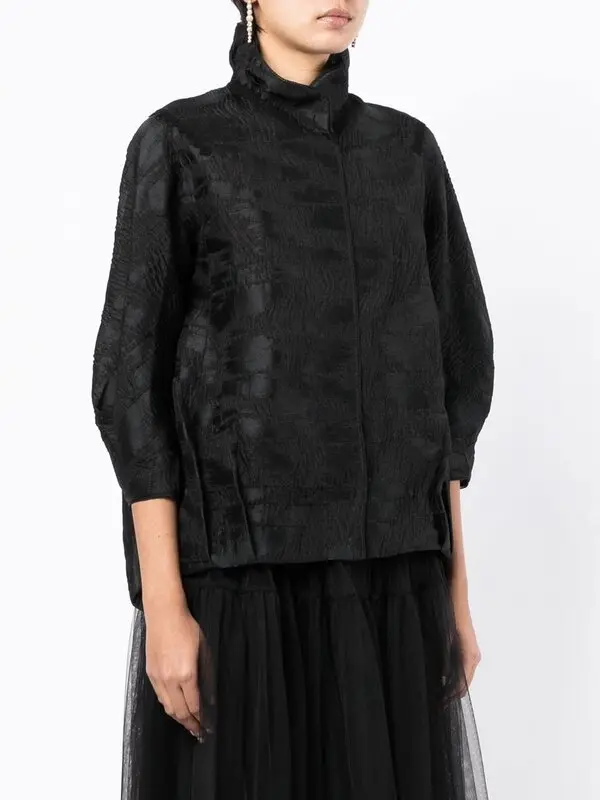 Shiatzy Chen Full Jacquard Stand-up Collar Jacket