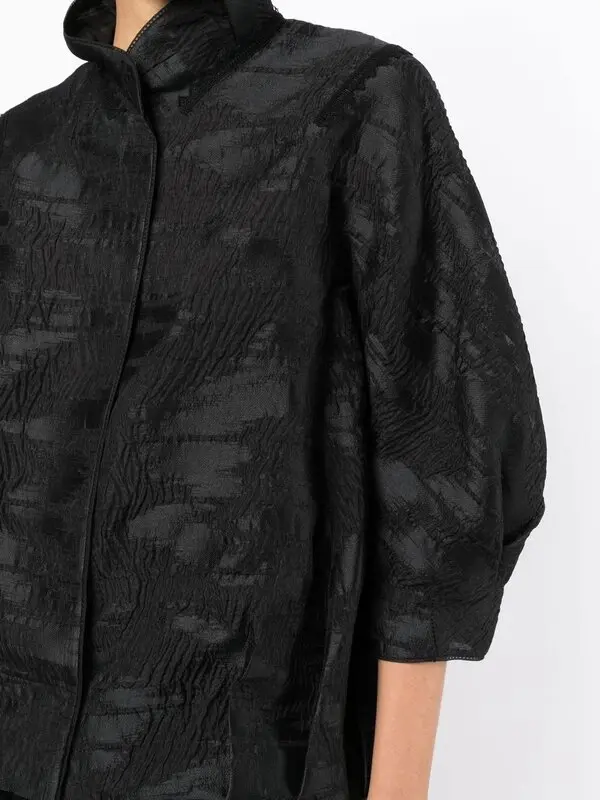 Shiatzy Chen Full Jacquard Stand-up Collar Jacket