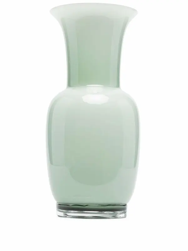 VENINI Opalino Glass Vase - Green