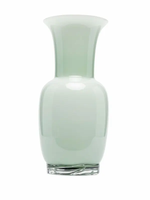 VENINI Opalino Glass Vase - Green
