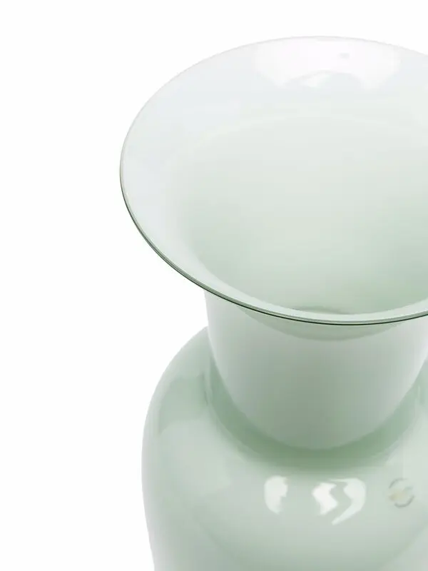 VENINI Opalino Glass Vase - Green