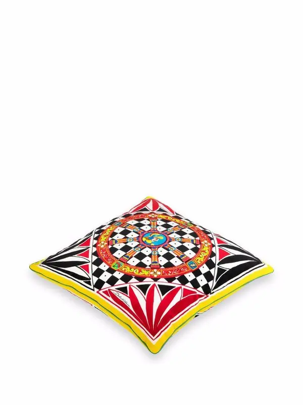Dolce & Gabbana Small Carretto-print Velvet Cushion