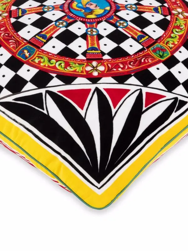 Dolce & Gabbana Small Carretto-print Velvet Cushion