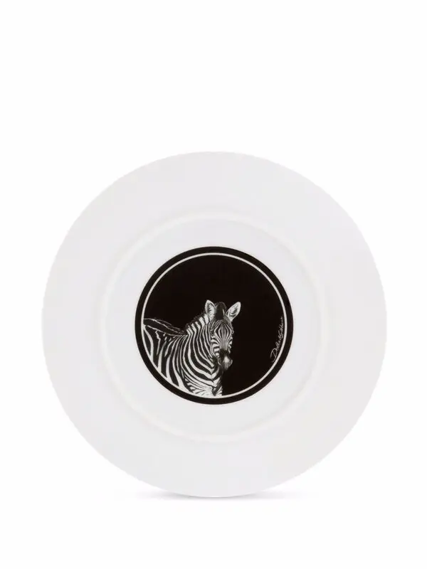 Dolce & Gabbana Zebra-print Porcelain Bread Plates