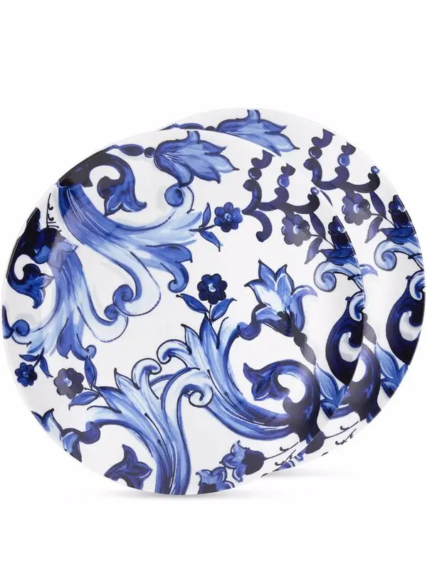 Dolce & Gabbana Blu Mediterraneo Porcelain Soup Plates - White