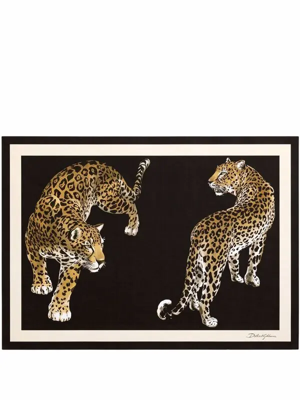 Dolce & Gabbana Leopard-motif Paper Placemats - Black