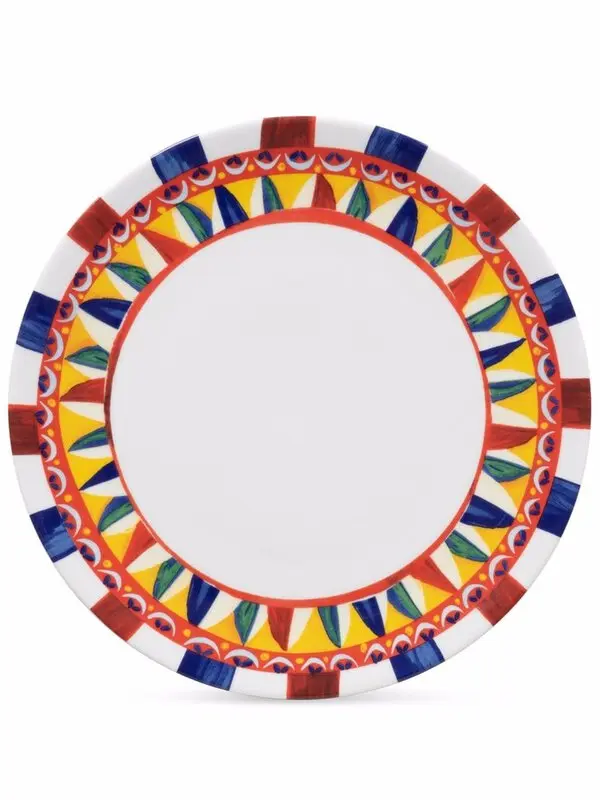Dolce & Gabbana Carretto-print Porcelain Charger Plate - White
