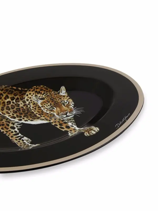 Dolce & Gabbana Leopard-print Wooden Tray