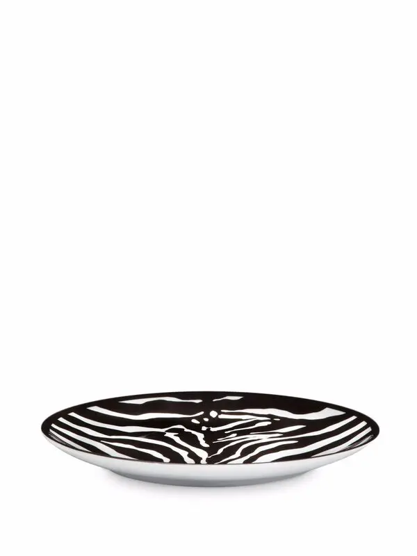 Dolce & Gabbana Zebra-print Porcelain Dinner Plates - White