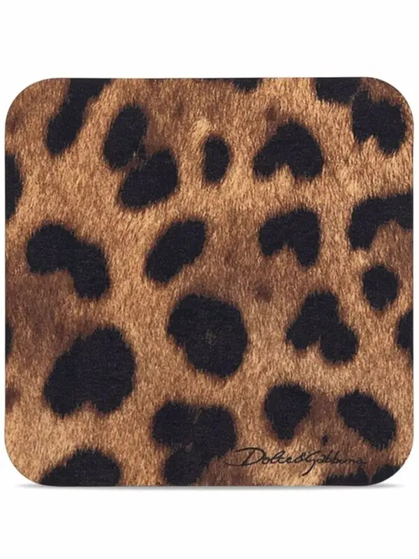 Dolce & Gabbana Leopard-motif Paper Coasters - Black