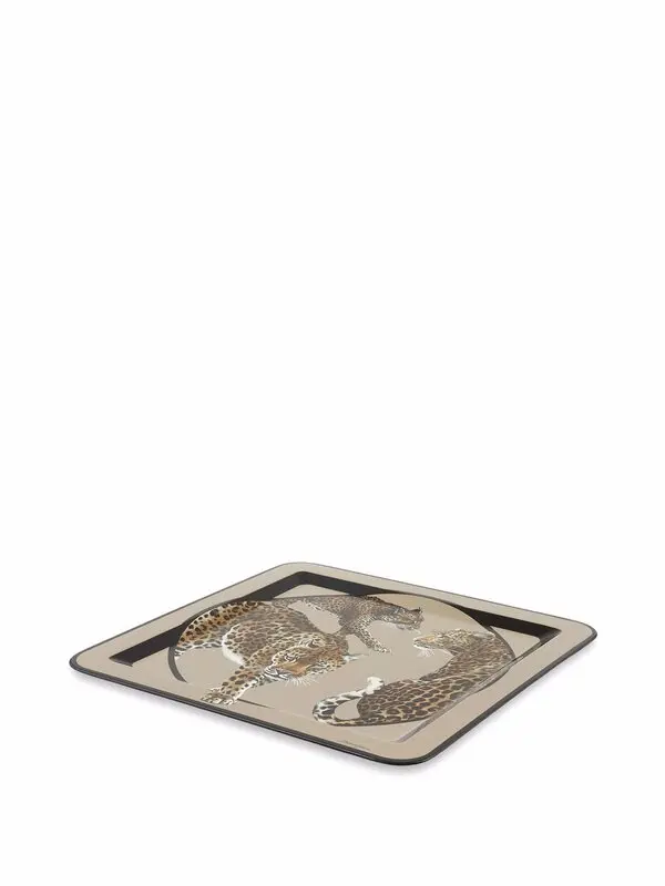 Dolce & Gabbana Leopard-print Wooden Large Tray