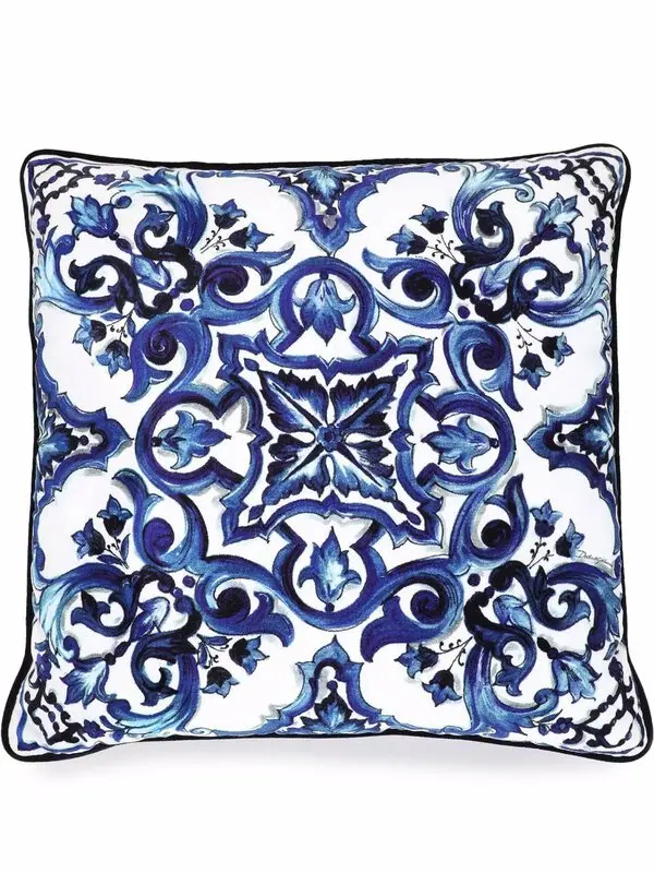 Dolce & Gabbana Mediterraneo-print Cotton Cushion - White