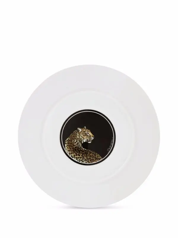 Dolce & Gabbana Leopard-print Porcelain Dessert Plates