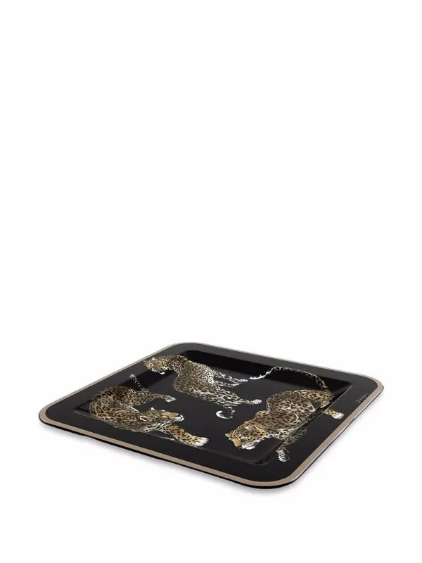 Dolce & Gabbana Medium Leopard-print Wood Tray