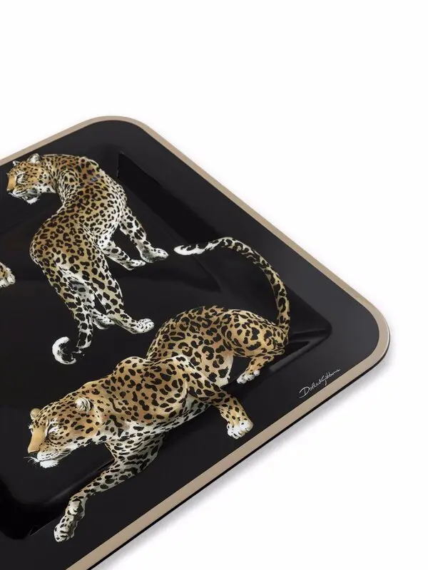 Dolce & Gabbana Medium Leopard-print Wood Tray