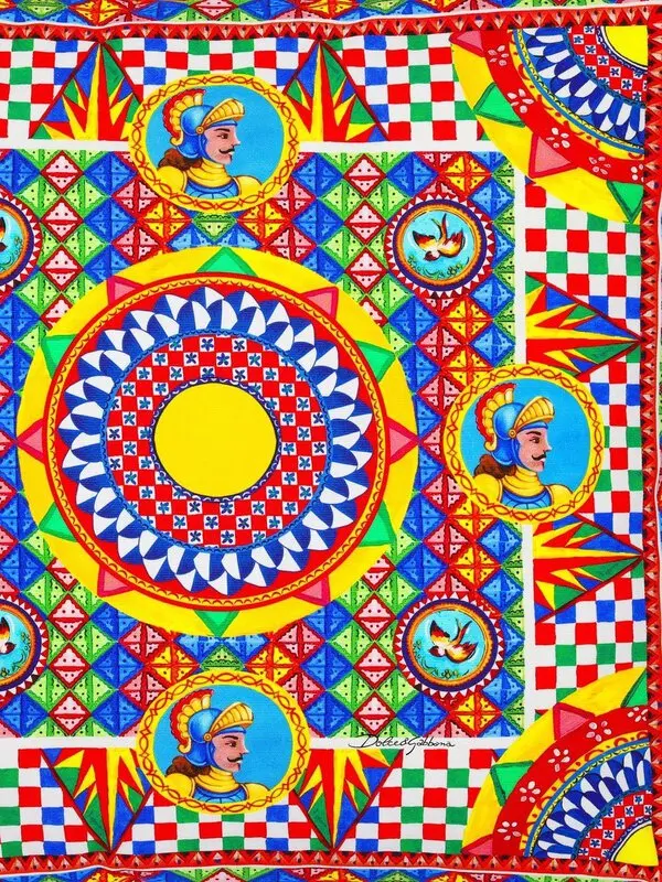 Dolce & Gabbana Medium Carretto-print Canvas Cushion