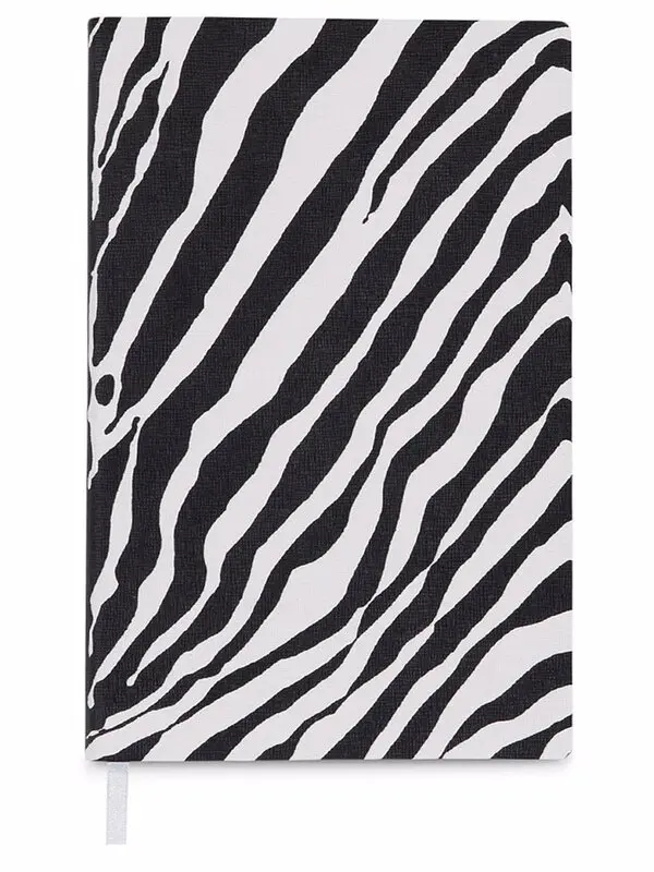 Dolce & Gabbana Small Zebra-print Leather Blank Notebook - Black