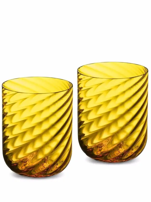 Dolce & Gabbana Hand-blown Murano Water Glasses - Yellow