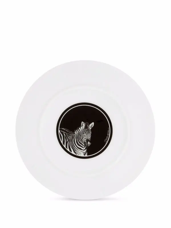 Dolce & Gabbana Zebra-print Porcelain Dessert Plates