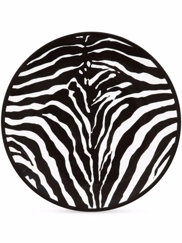 Dolce & Gabbana Zebra-print Porcelain Charger Plate - White