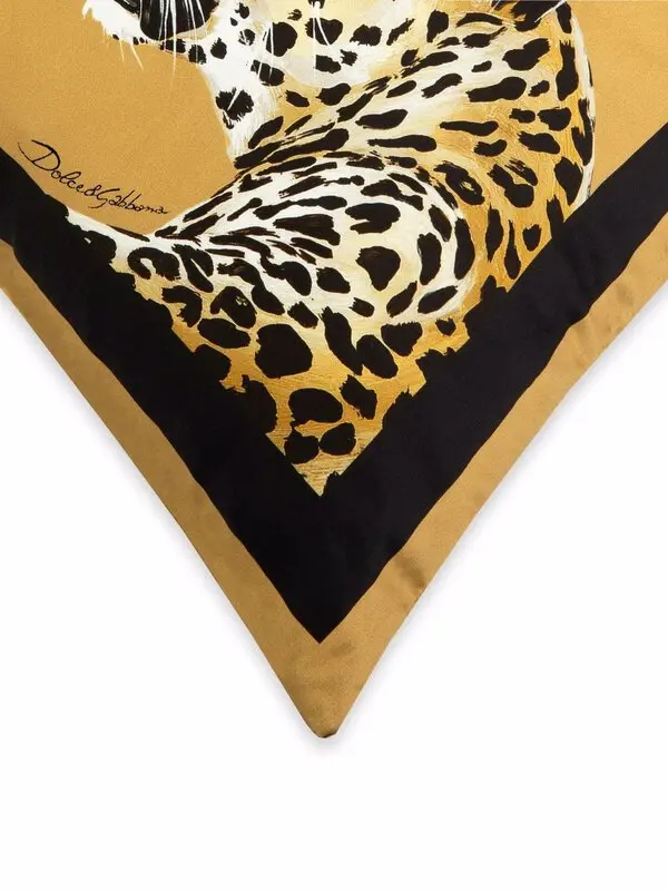 Dolce & Gabbana Medium Leopardo-print Duchesse Cotton Cushion