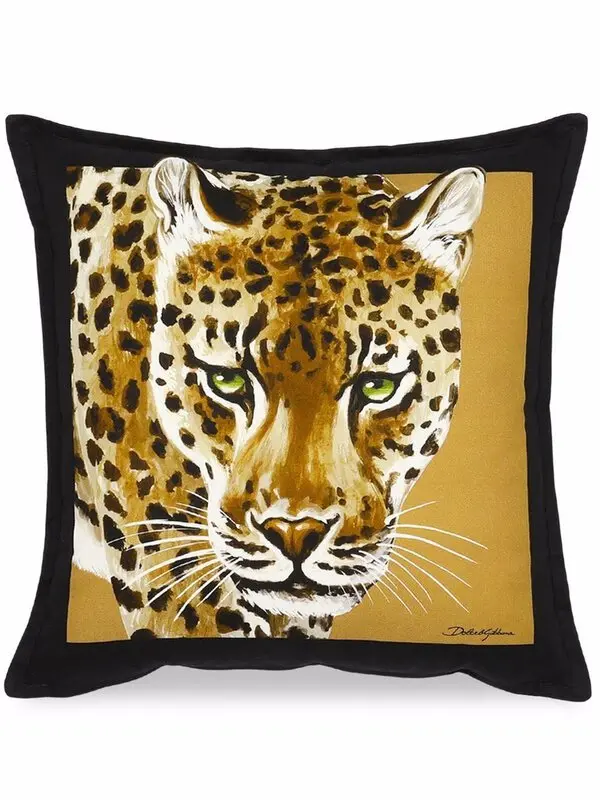 Dolce & Gabbana Small Leopardo-print Canvas Cushion - Brown