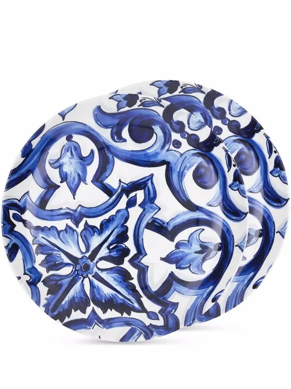 Dolce & Gabbana Blu Mediterraneo Porcelain Soup Plates - Blue